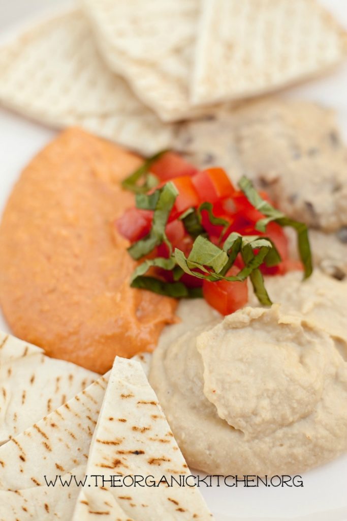 Hummus Trio Platter | The Organic Kitchen Blog and Tutorials