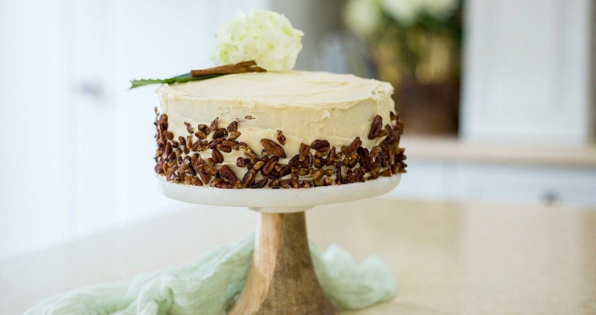 French Cream Cake with Maple Cream Cheese Frosting and Cinnamon Pecans ...